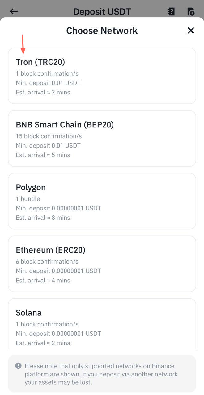 How to receive USDT on Binance from another wallet (Android step-by-step Guide) — Monierate